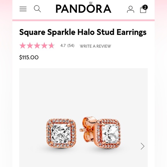 Pandora | Jewelry | Pandora Square Sparkle Clear Halo Stud Earrings ...